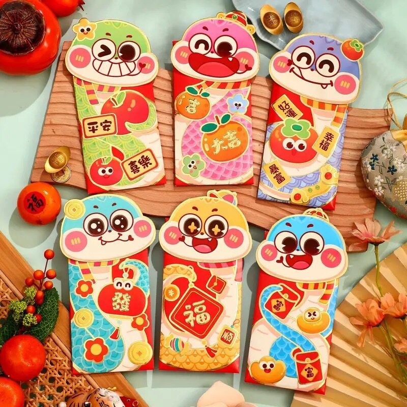 CNY Angpao 2025 Angpau New Year Red Envelopes Cartoon Cute Snake ...