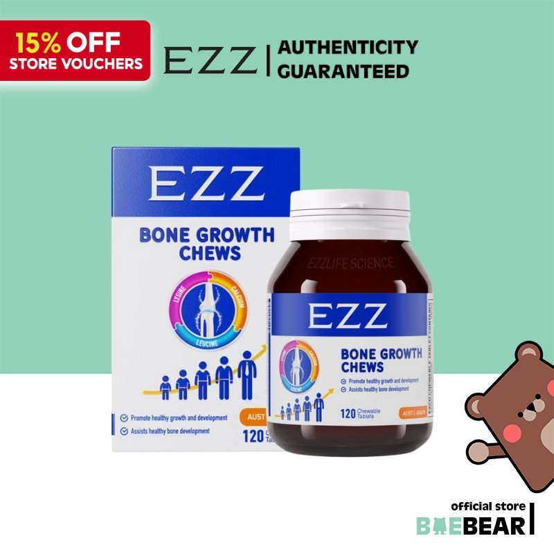 EZZ Bone Growth 120 Chewables Tablets | Premium Kids Height Growth Calcium Supplement [Baebear ...