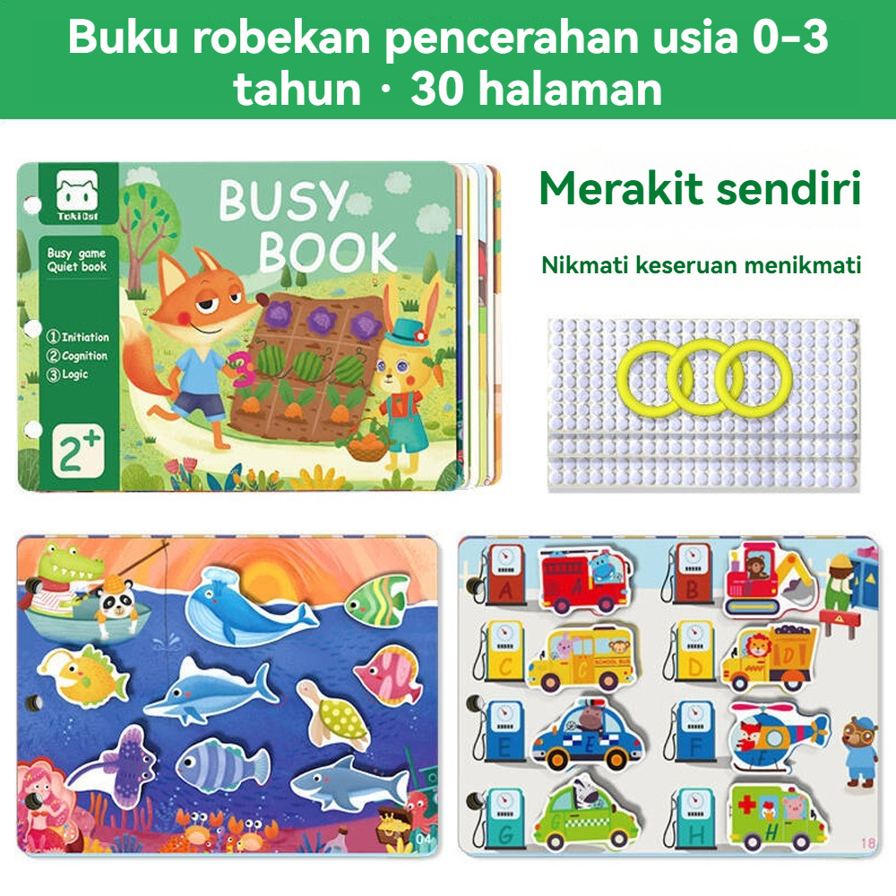 Children's Calm Book Magnetic Velcro Activity Book Cartoon Busy Book ...