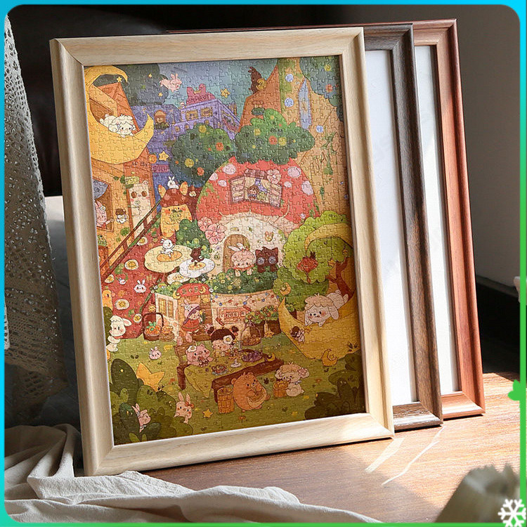 Solid wood wall mounted jigsaw puzzle frame 1000 pieces 500 mounted ...