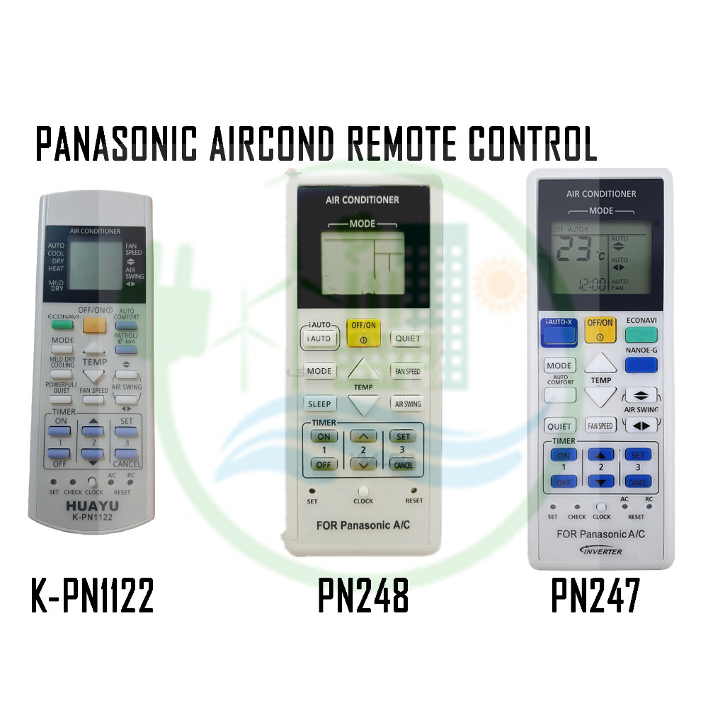 Panasonic Air-cond Remote Control K-PN1122(Universal) / PN248(NEW MODEL ...