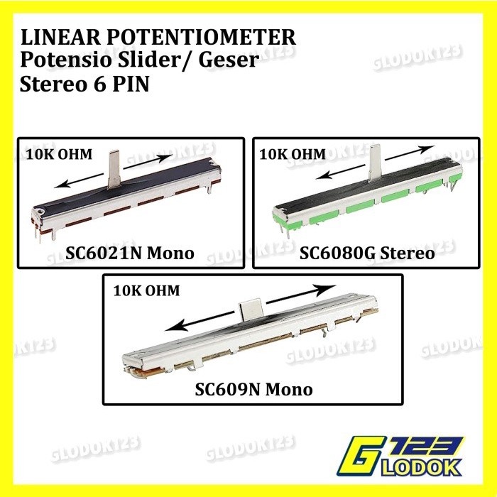 Potentiometer Potentiometer Potentiometer Audio Mixer Slide Slide 10K ...