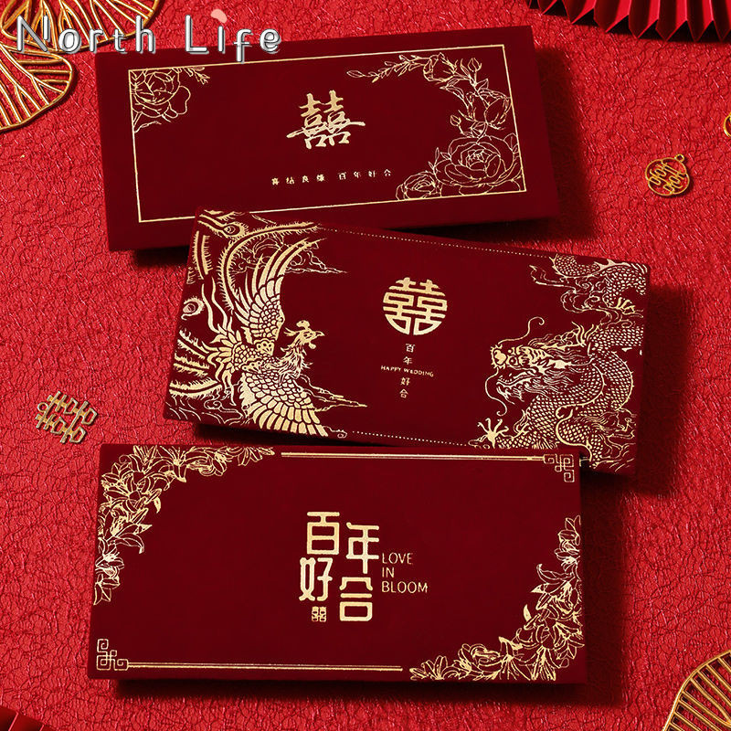 2025 Red Velvet Paper Red Envelope Wedding Return Gift Large ...
