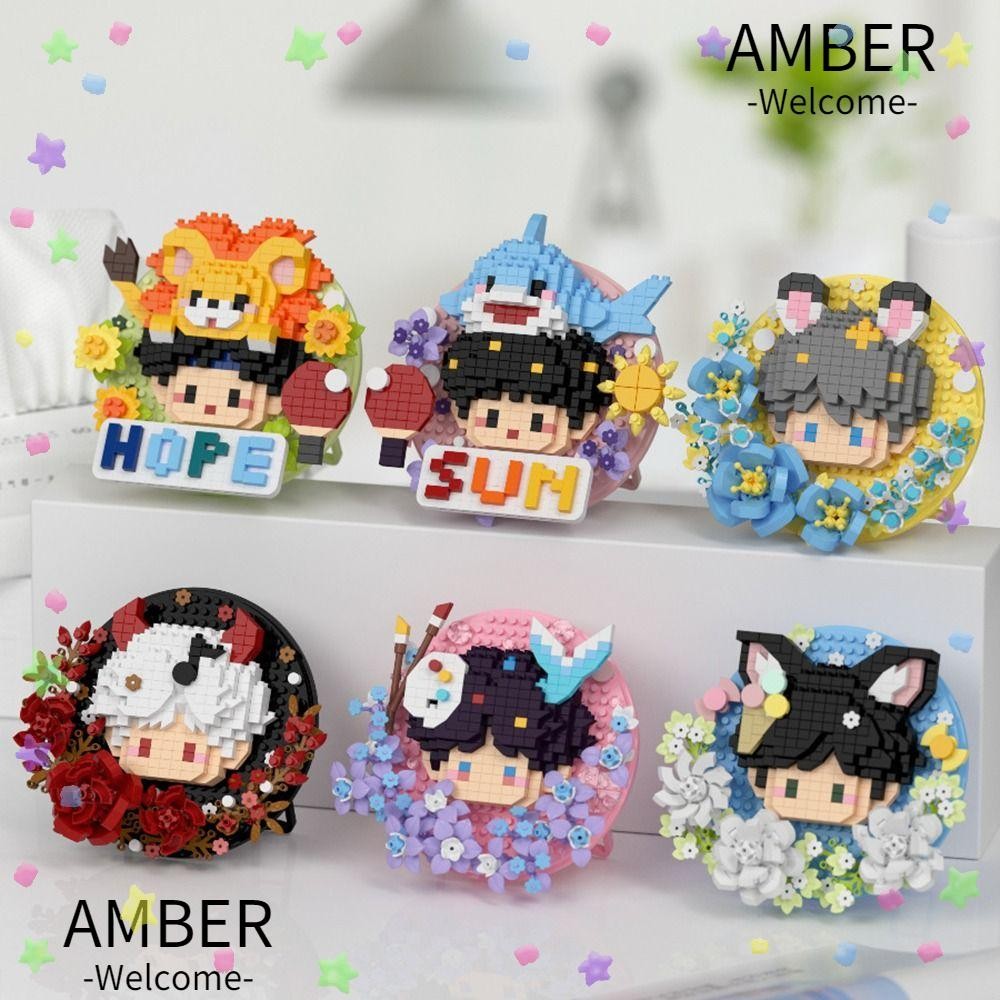 AMBER Puzzle Blocks, Cartoon Desktop Ornaments Building Blocks, Funny ...