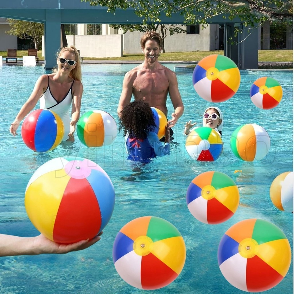 36cm Inflatable Beach Ball 6 Color Toys Swimming Pool Play Party Water ...
