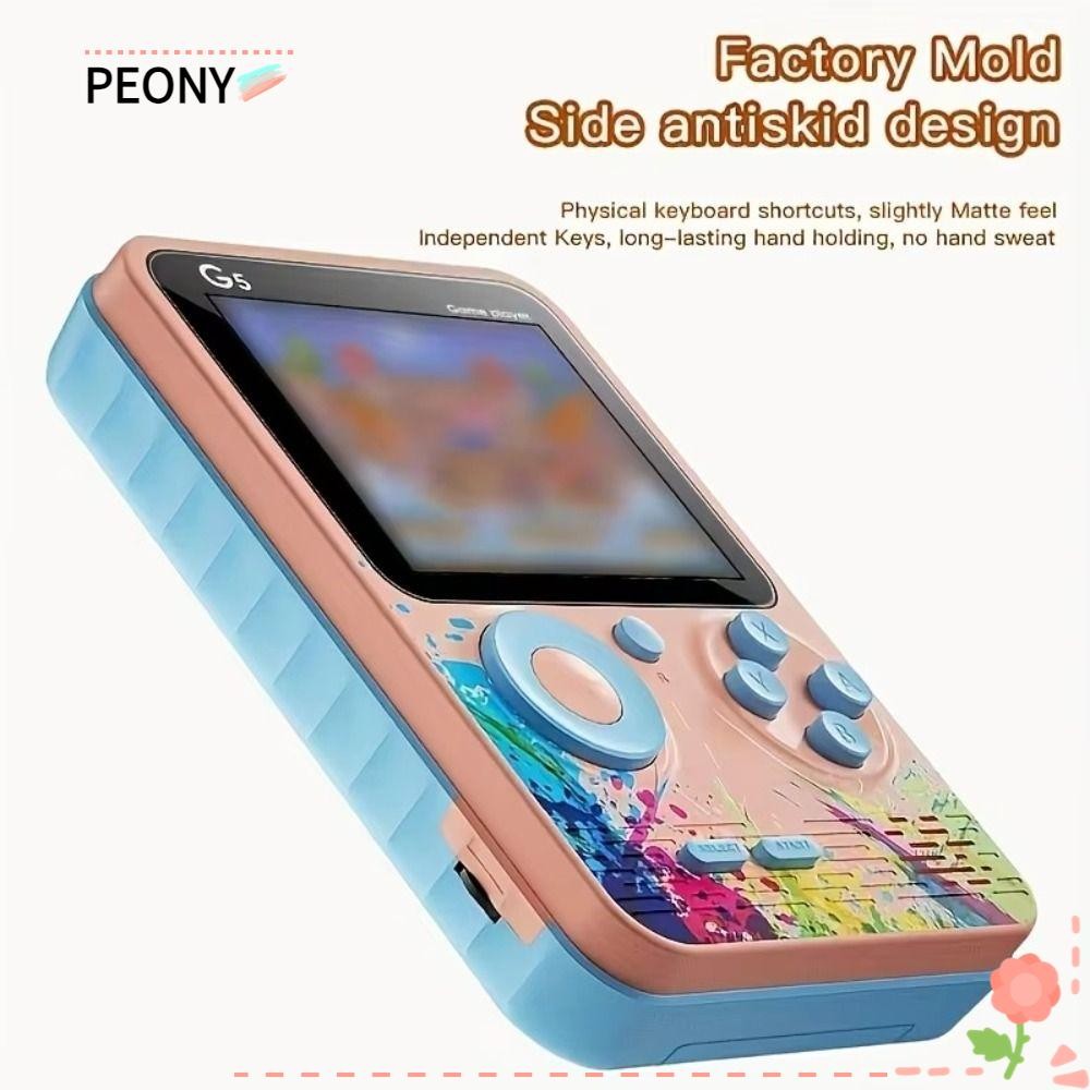 PEONIES G5 Game Console, Handheld with 500 Classic Games Kids Adults ...