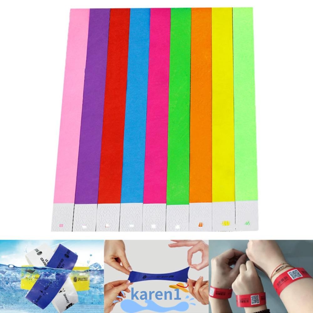 KA 100 Pcs Disposable Wristbands, Waterproof Ticket Bar Identity Tyvek ...