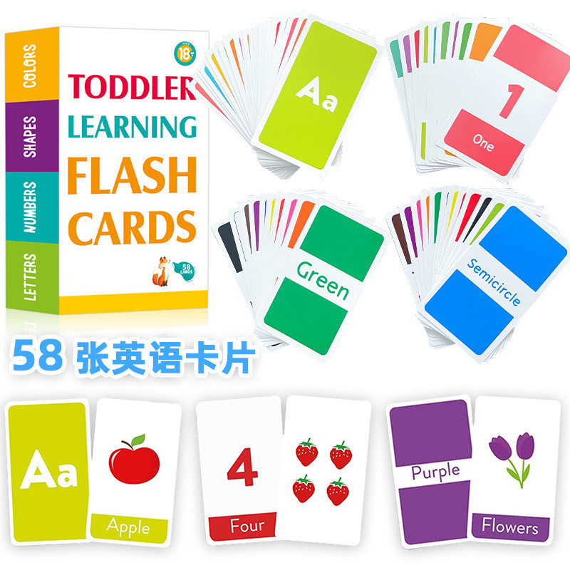 58pcs Alphabet Flash Cards for Toddlers Flash Card Kad Letter Number ...