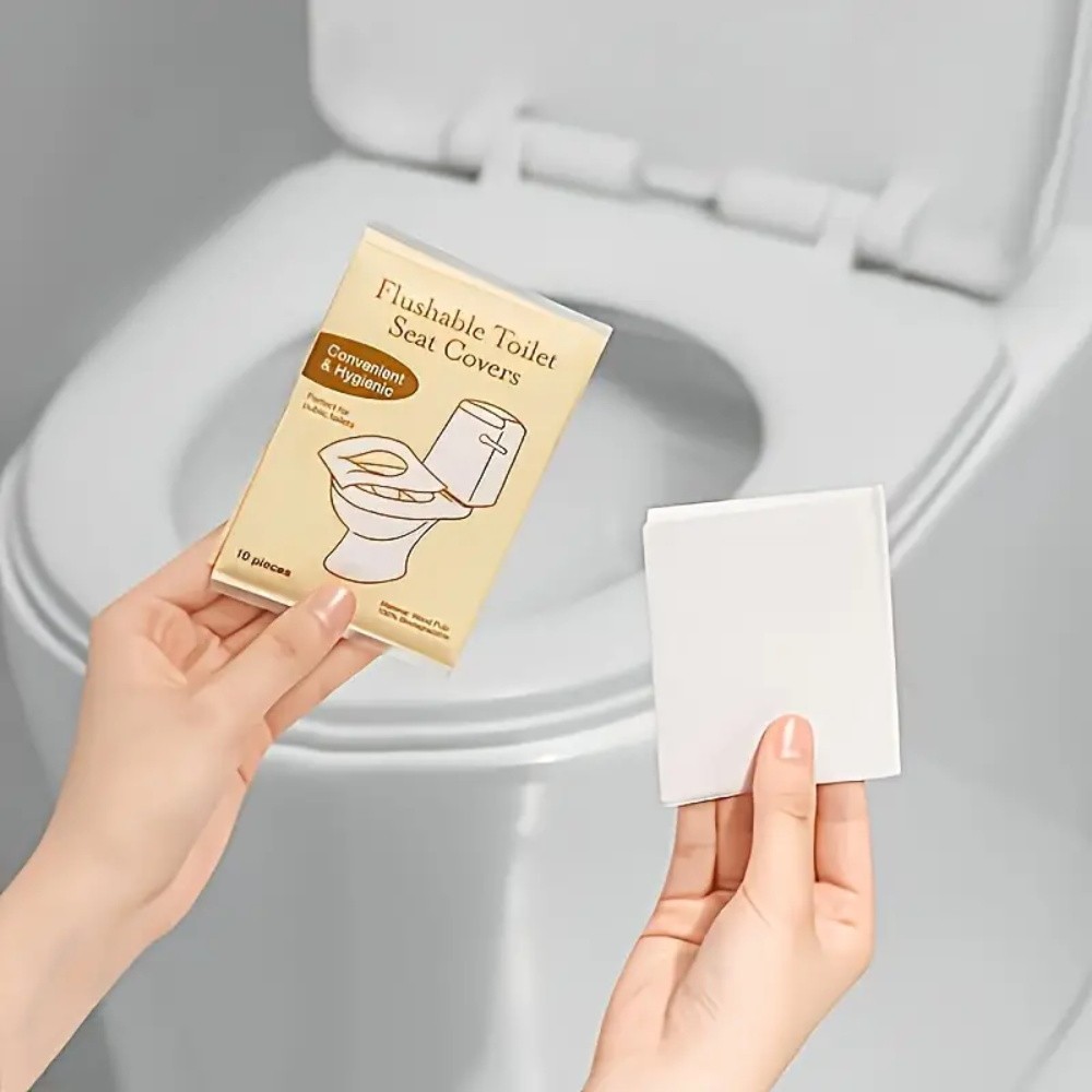 10pcs/pack Flushable Disposable Toilet Seat Cover Portable Travel ...