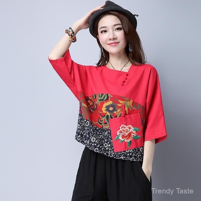 Chinese New Year Clothes qipao top Women blouse Cny 旗袍上衣 汉服上衣 Blouse ...