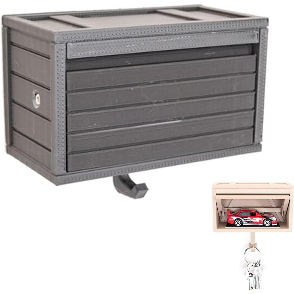 Car Garage Key Holder with Opening Door,Key Holder for Wall,3D-Printed ...