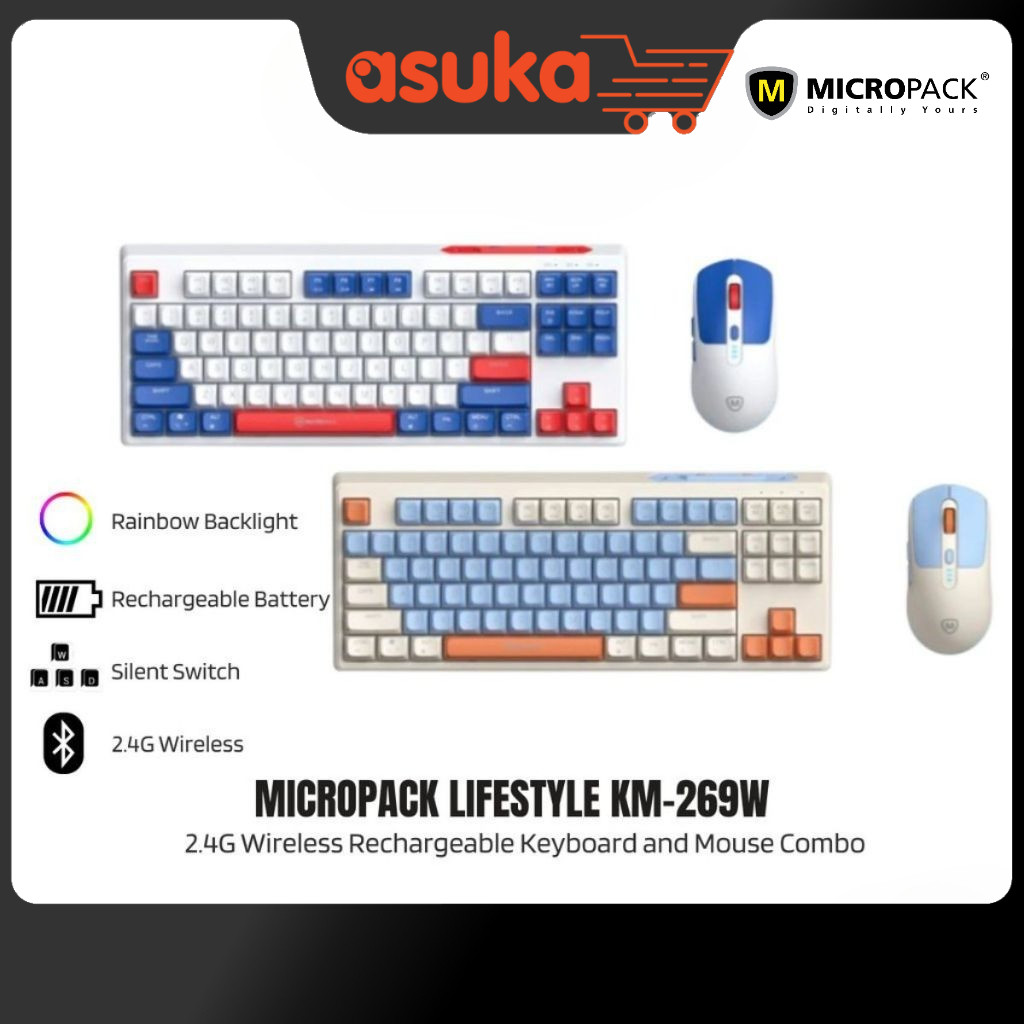Micropack Lifestyle 2.4G Wireless Rechargeable Keyboard And Mouse Combo ...