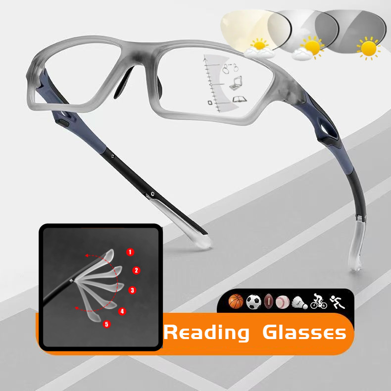 Change Color Sports Multifocal Reading Eye Glasses Adjustable Anti Slip ...