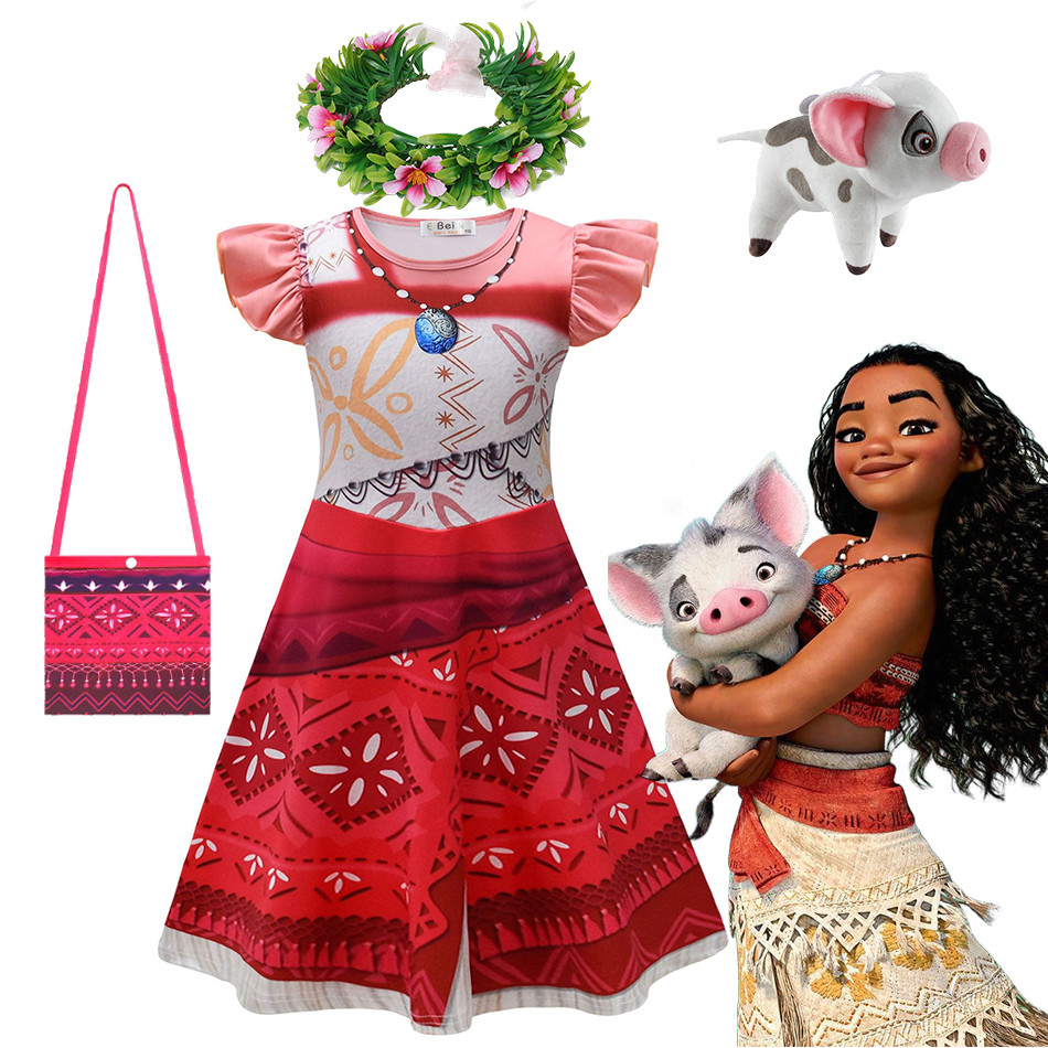 New Moana Dress Cartoon Cosplay Costume Ocean Romance Moana Girls ...