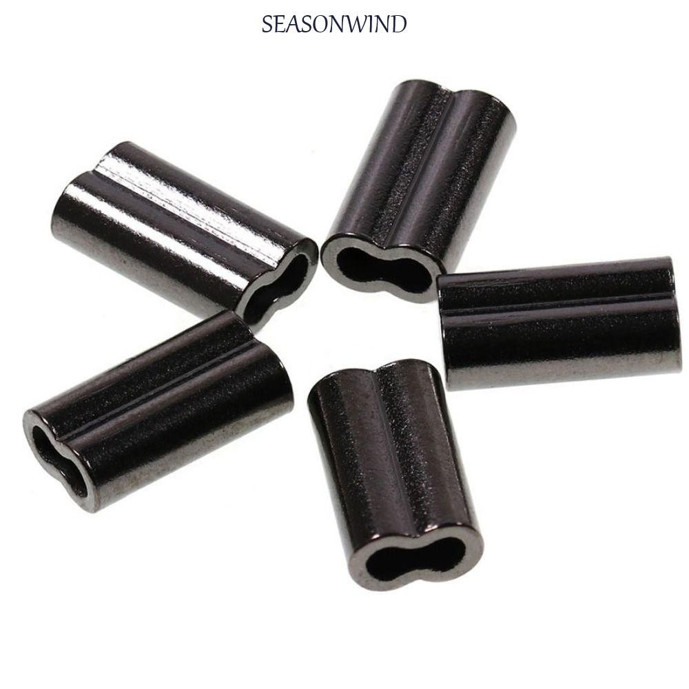 SEASONWIND Double Barrel Tube Black 100pcs Crimping Tube Fishing Tube ...
