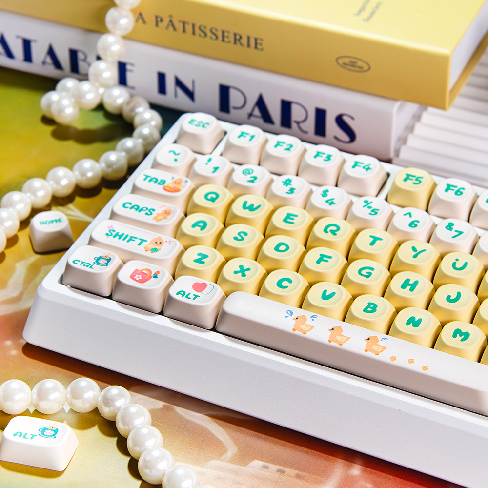 Duck Outing Keycap MOA Profile PBT Thermal Sublimation Cute Yellow ...