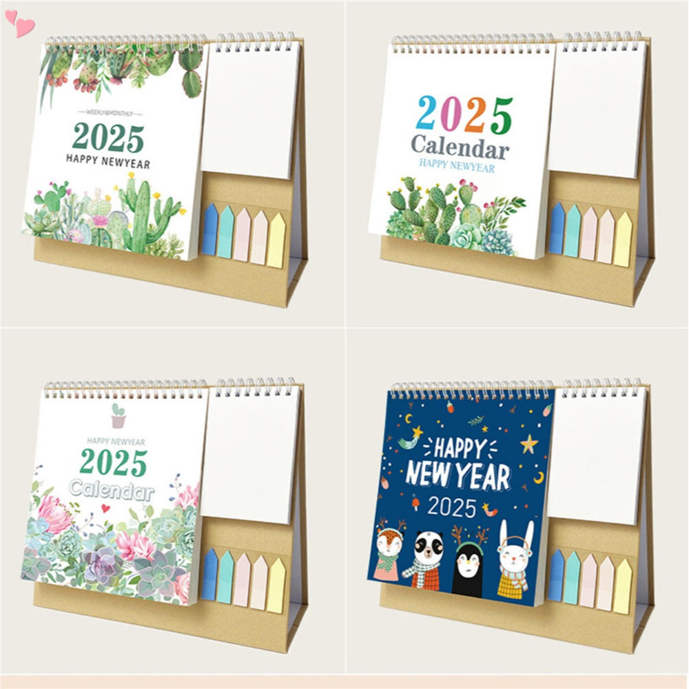 2025 New Year Desk Calendar,Multifunctional Standing Flip 12 Month Desk ...