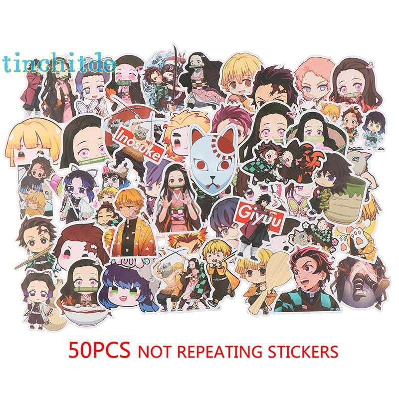 [TinchitdeS] 50PCS Anime Demon Slayer PVC Sticker for Luggage Laptop ...