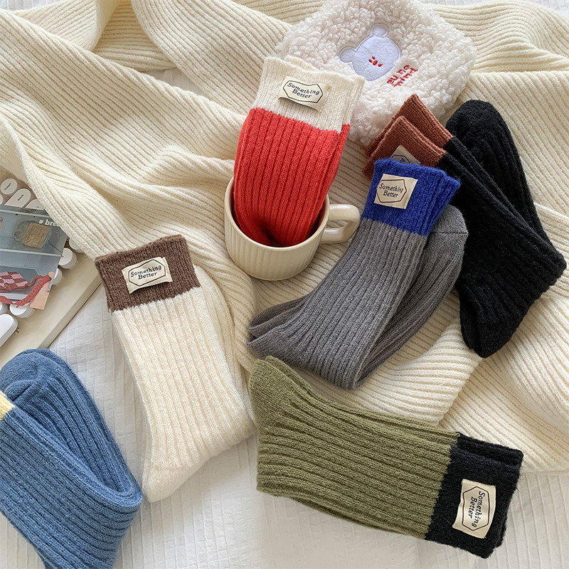 Cloth Label Wool Autumn Winter Thickened Warm Cashmere Color Matching ...