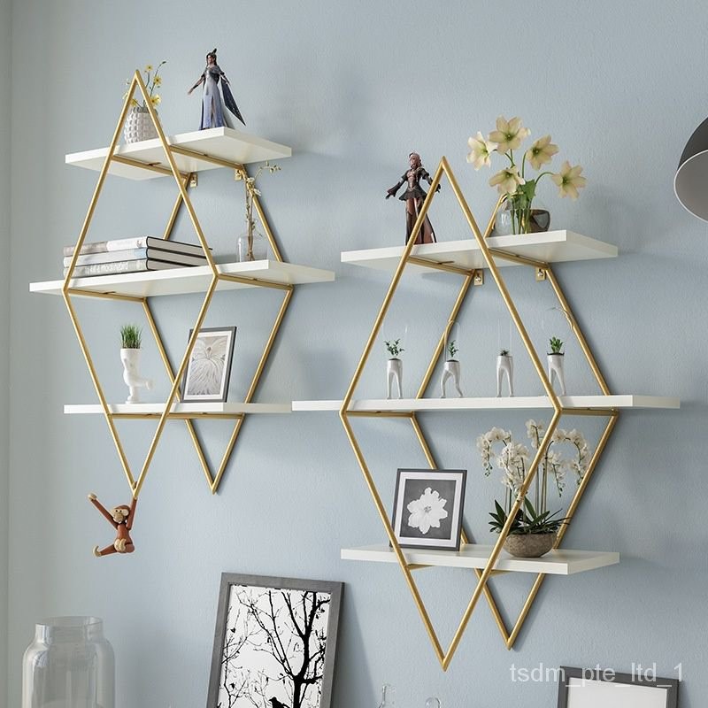 Creative Single Shelf Wall Shelf Iron Wall Partition Bedroom Living ...