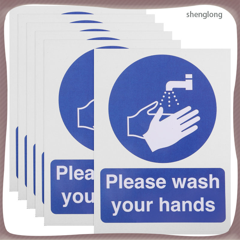 Towel Rack Hand Washing Stickers Sign Signals Signs Bathroom Warning ...