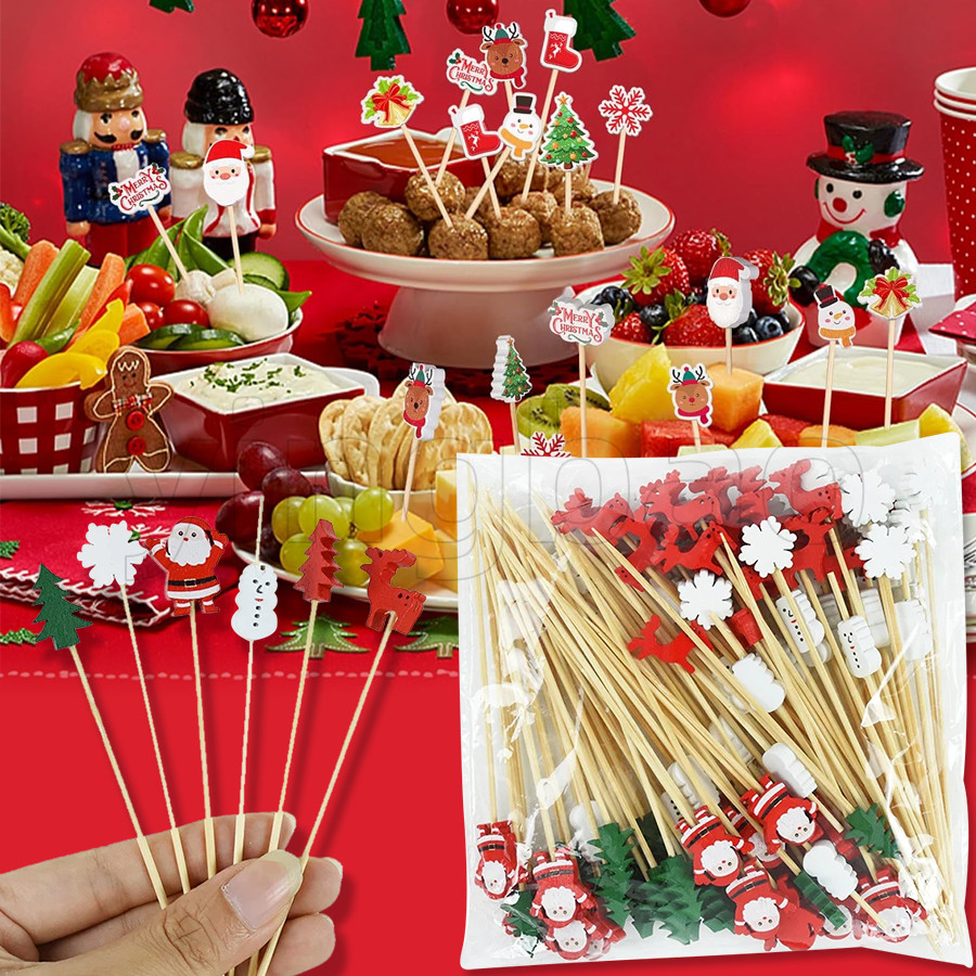 100PCS Christmas Cocktail Picks Cocktail Picks,Christmas Toothpicks for ...