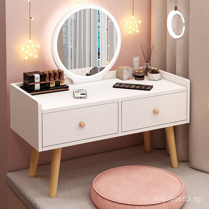 Bedroom Makeup Table Simple Small Bay Window Dressing Table Mirror ...