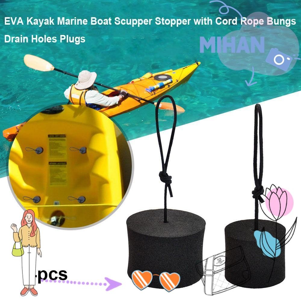 MH 4pcs Kayak Marine Boat Scupper Stopper, Black EVA Drain Holes Plugs ...