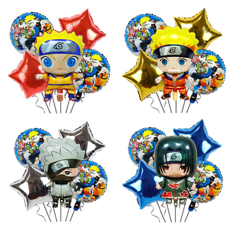 ((5pcs) Cartoon Naruto Balloon Set Anime Decoration Balloon Naruto ...