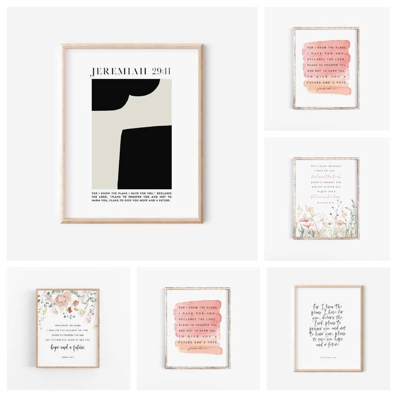 Jeremiah 29:11 |Hope and a Future | Modern Scripture Decor | Bible ...