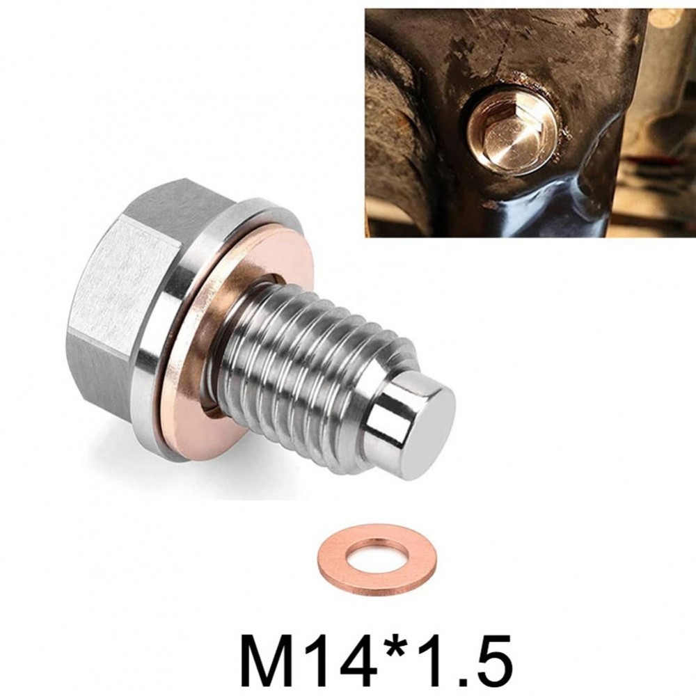 M14×1.5 Aluminum Stainless Steel Sump Drain Nut Bolt with Copper Crush ...