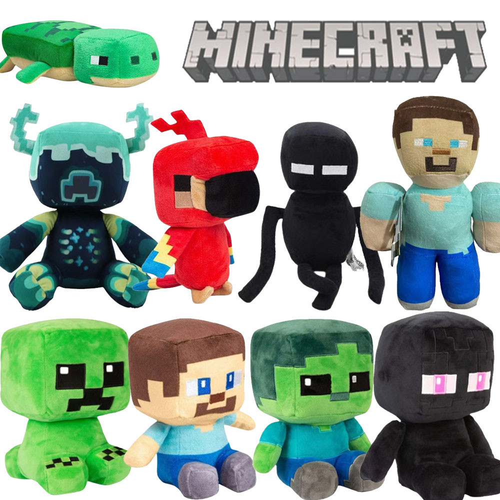 For Minecraft Plush Toys Chidren Gift Creeper Zombie Steve Wolf Stuffed ...