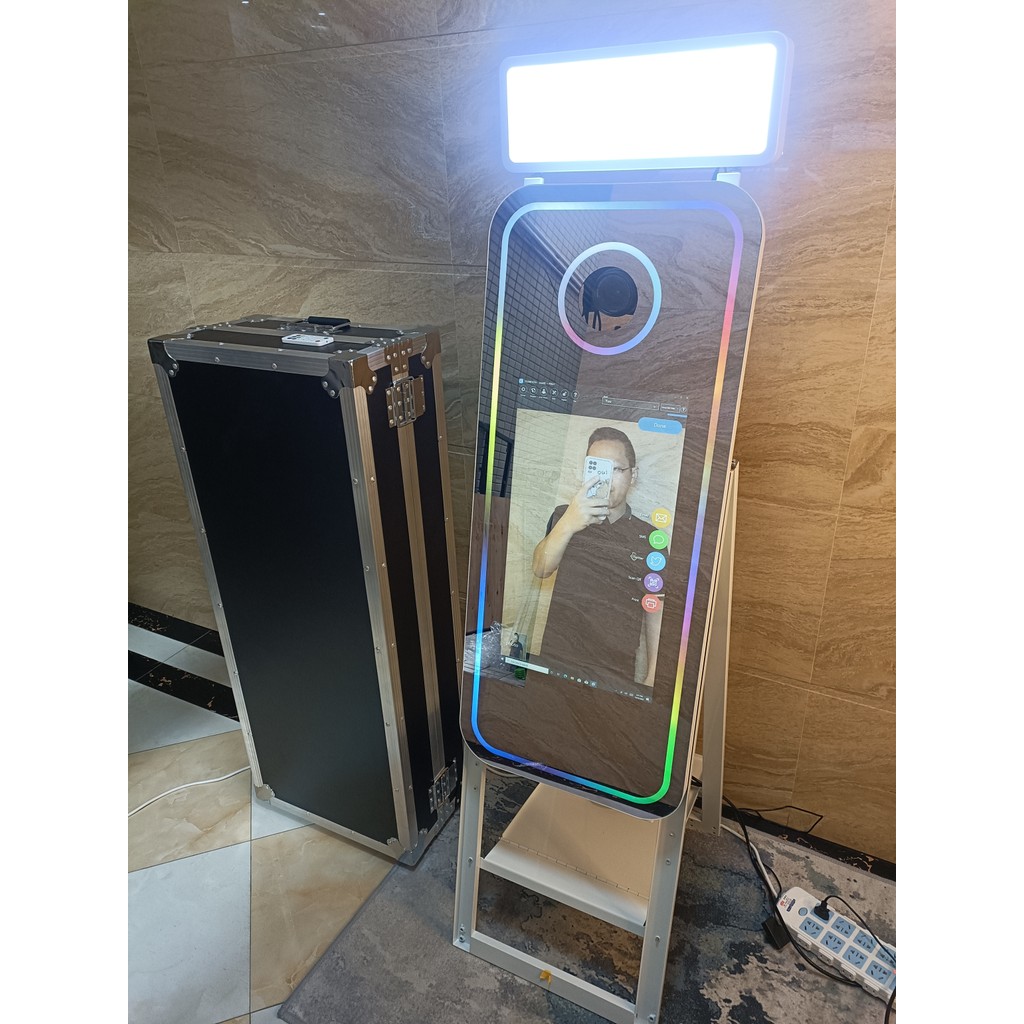 40 inches Portable Mirror Selfie smart Touch mirror photo booth affordable magic mirror photo ...