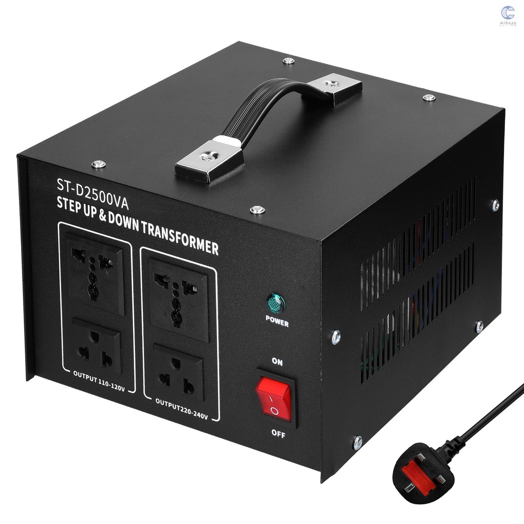 Step Up&Down Transformer Compact Size Voltage Converter 2500VA Portable ...