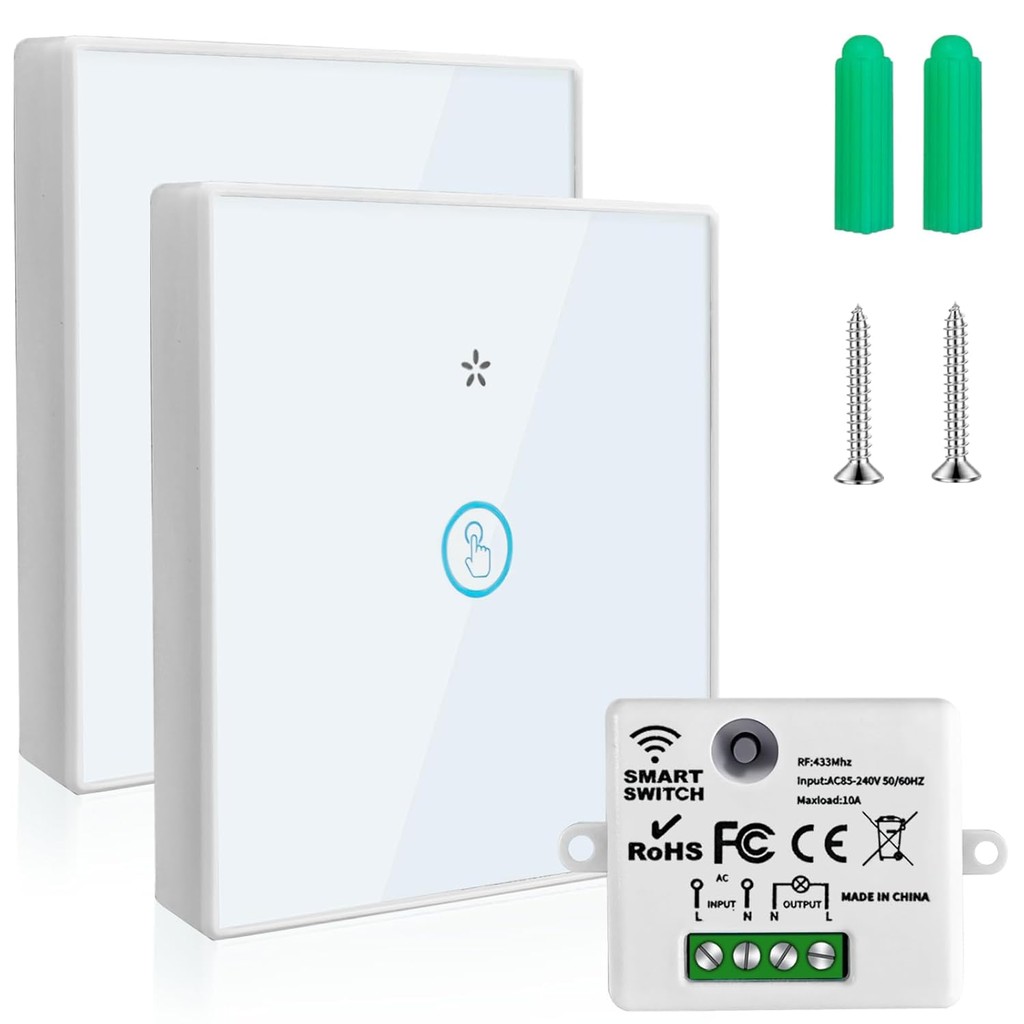wireless touch light switch, wireless wall touch switch, no wiring ...