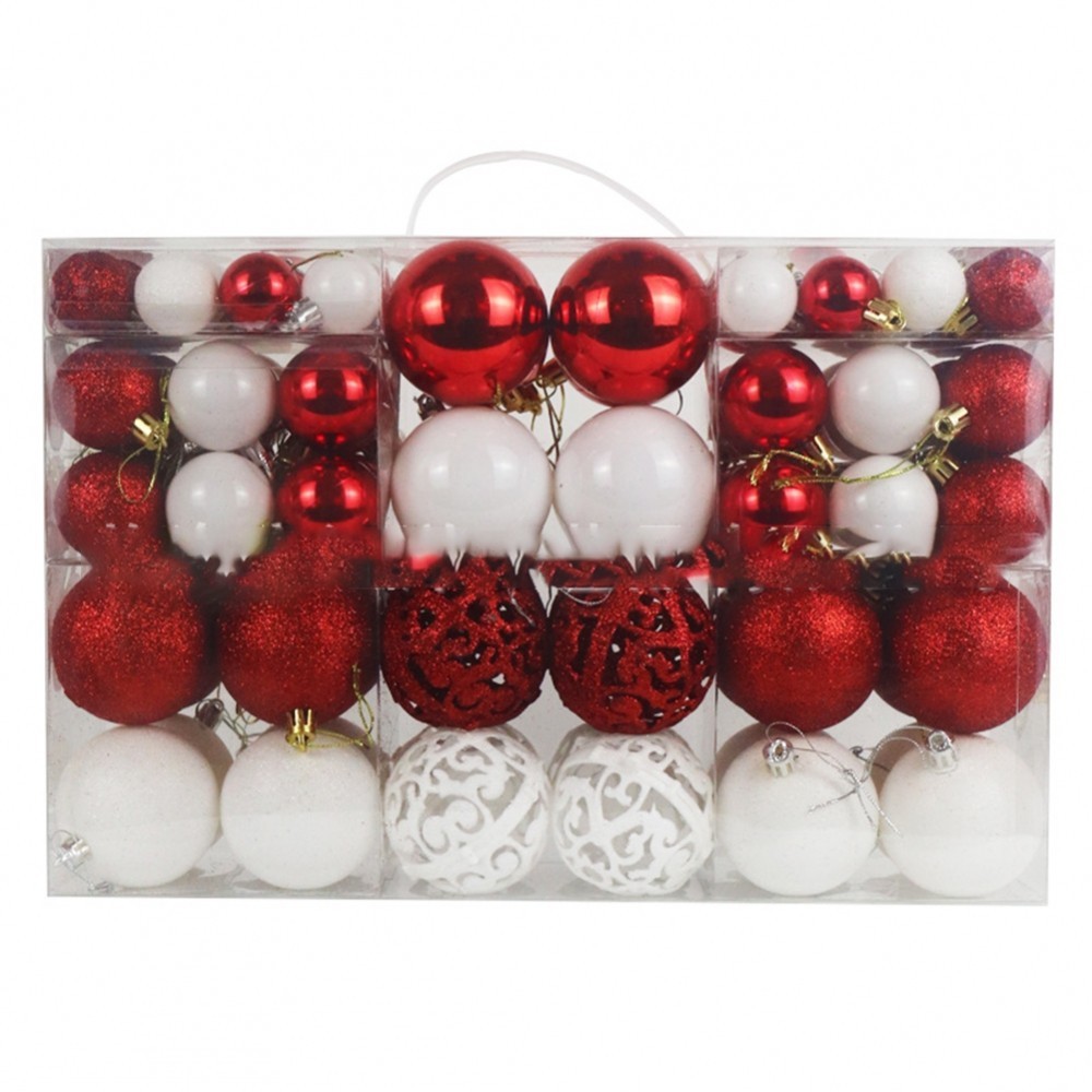 Breathtaking Variety Pack of 100 Assorted Plastic Christmas Baubles Set ...
