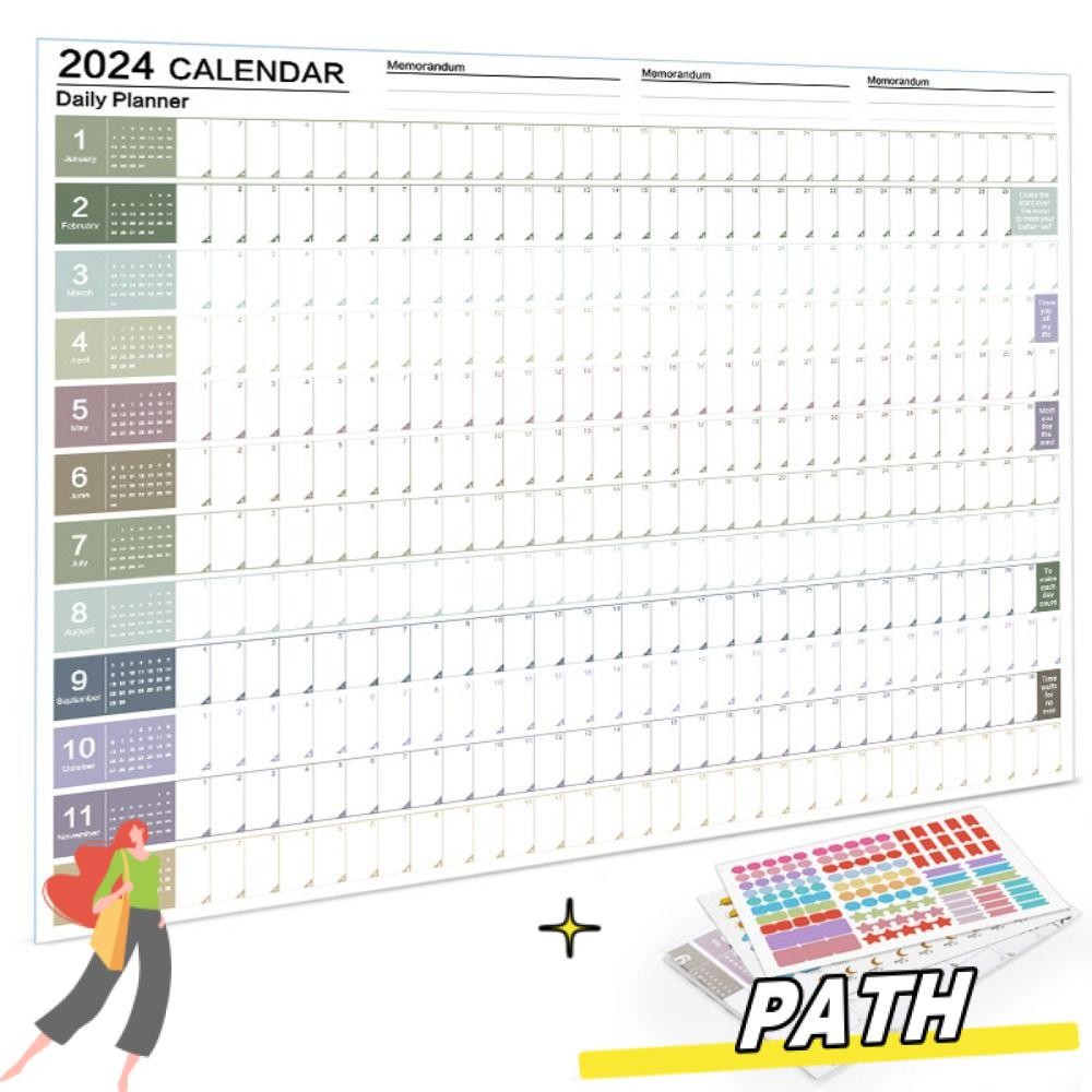 PATH Calendar Planner Sheet, To Do List Schedule 2024 Wall Hanging ...