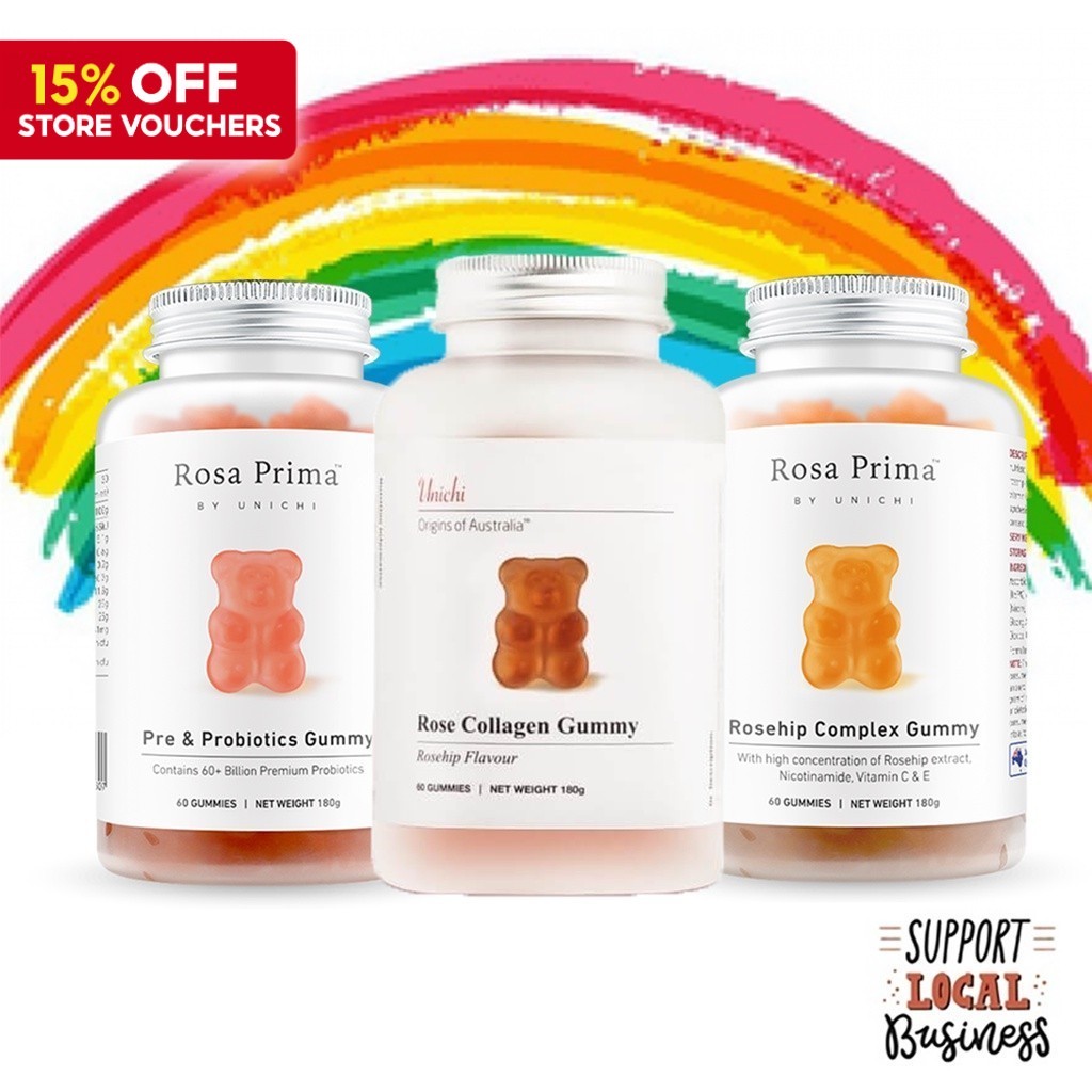 (Brand Authorised) Unichi Rose Collagen Gummy Bear 60 Gummies Unichi ...