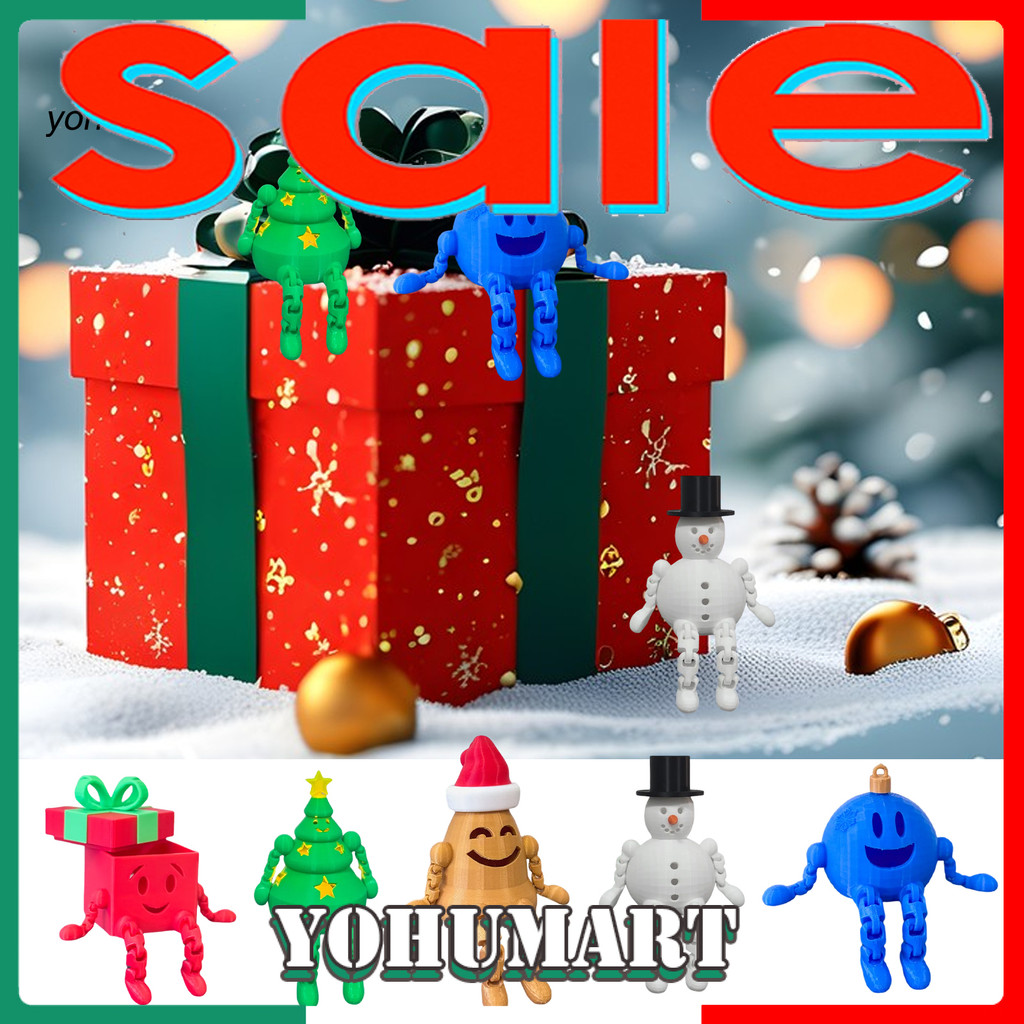 [YH] 3D Printed Christmas Ornament Detachable Gift Box Snowman Tree ...