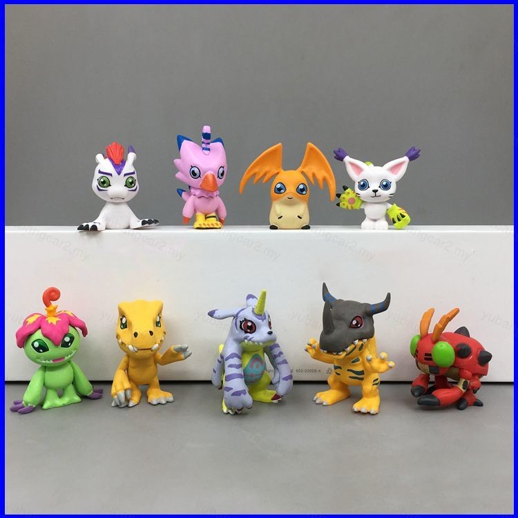 YU2 9pcs Digimon Adventure Action Figure Gabumon Piyomon Tentomon ...