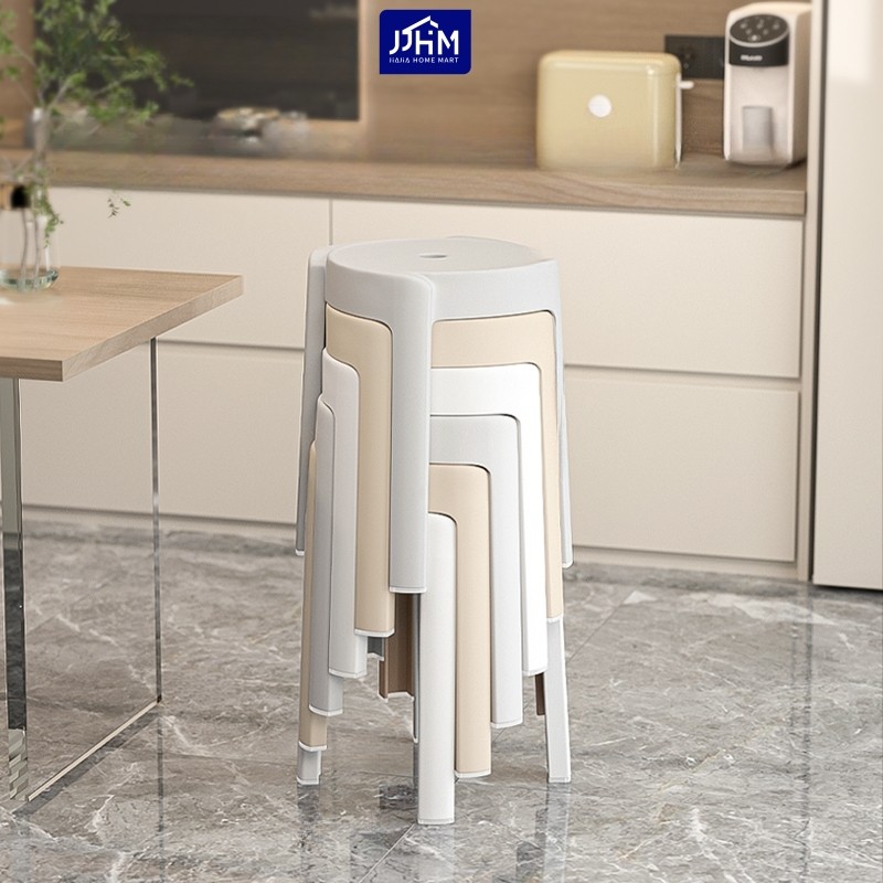 【SG Seller】Thicken Stackable Plastic Stool Chair Dining Chair Set of ...