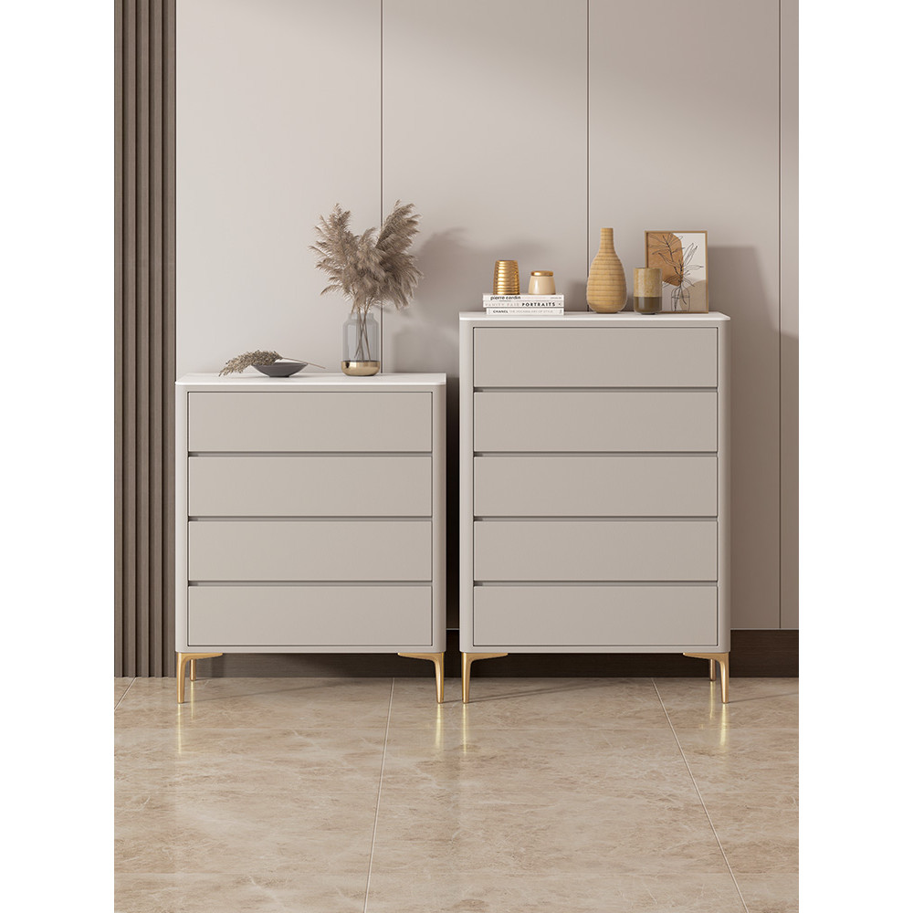 Light Luxury Solid Wood Chest of Drawers Rock Slab Drawer Cabinet ...