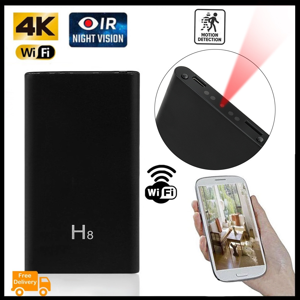 4K HD WIFI Hidden Camera Power Bank Spy Camera Portable Camera IR Night ...
