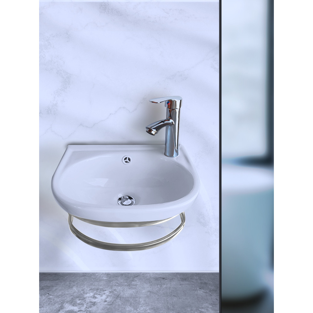 [in stock] Wall-Mounted Ceramic Wash Basin Single Basin Bathroom Sink ...