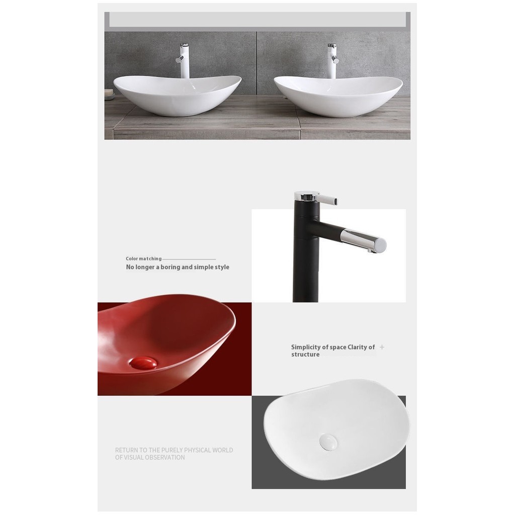 ⚜️Table Basin Single Basin Small Size Household Color Bathroom Art ...