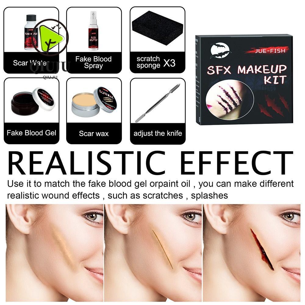 QIUJU Prosthetics Makeup Kit, Special Effects Professional SFX Makeup ...