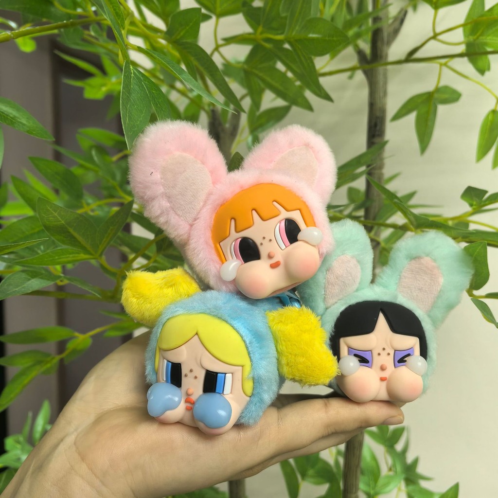 Powerpuff Girls Key Case Vinyl Labubu Plush Pendant Pop Mart Macaron ...