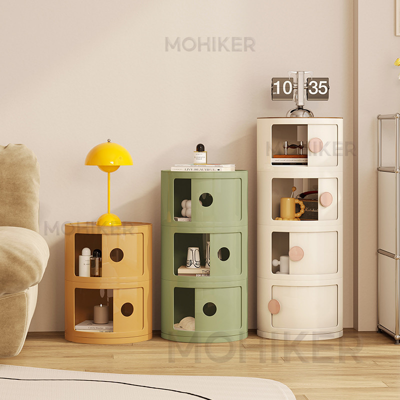 MK Northern Europe Storage Cabinet Round Chest Drawers Bedside Table ...