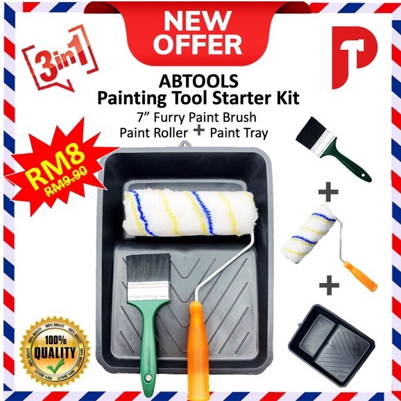 7" Plastic Paint Roller Tray and 7” Paint Roller Set 🔥 Ready Stocks 🔥 ...