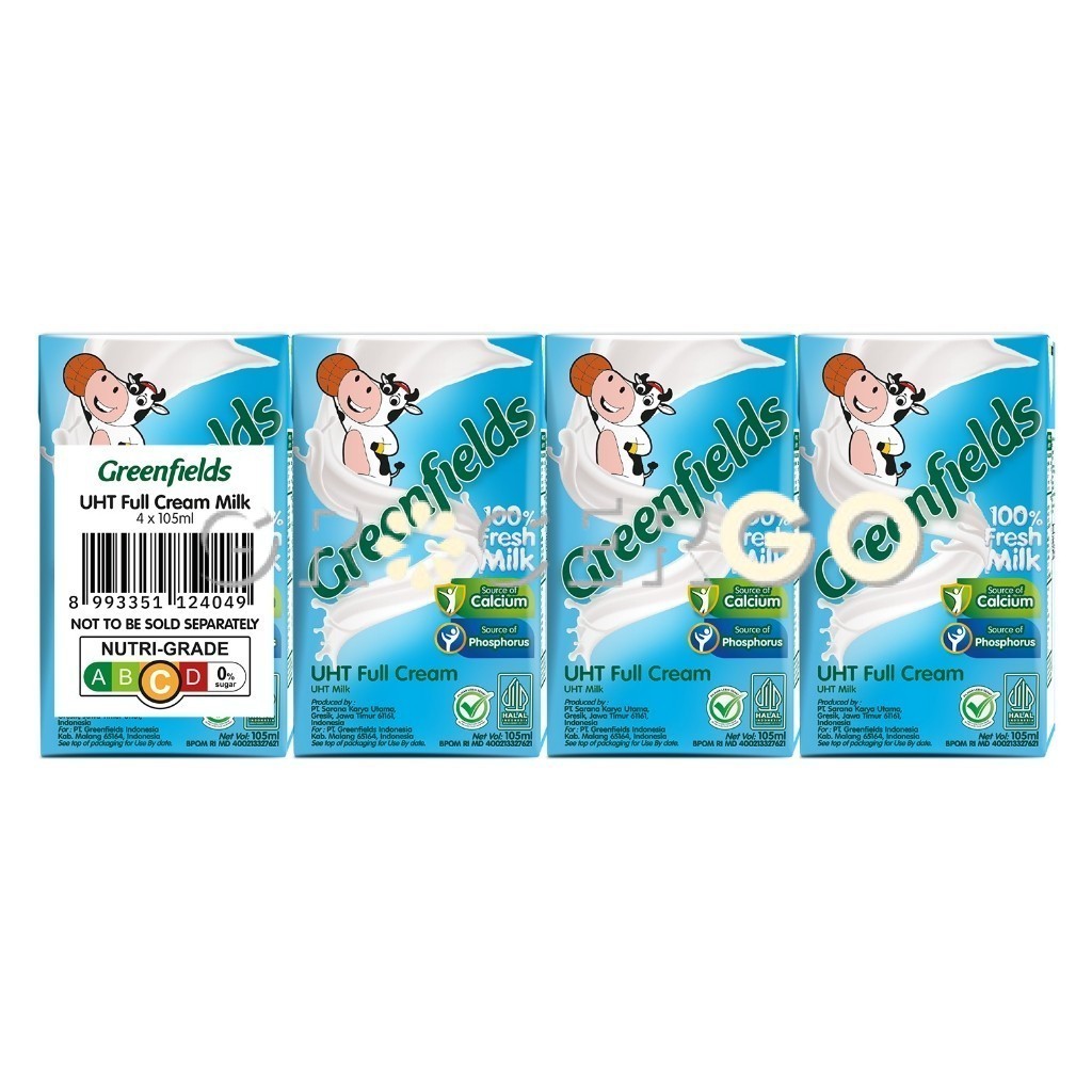 Greenfields UHT Full Cream Milk 105ml Pack of 4 (4 x 105ml) | Shopee ...